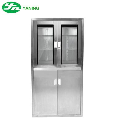 China YANING Freestanding Stainless Steel Medical Cabinet 304 1.2mm for Hospital Clinic 1700mm for sale
