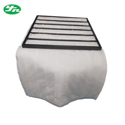 China Plastic Frame Pocket Air Filter with Synthetic Media - 6 Pocket Design, 100°C Temperature Resistance, EN779 F5-F9 Classification for sale