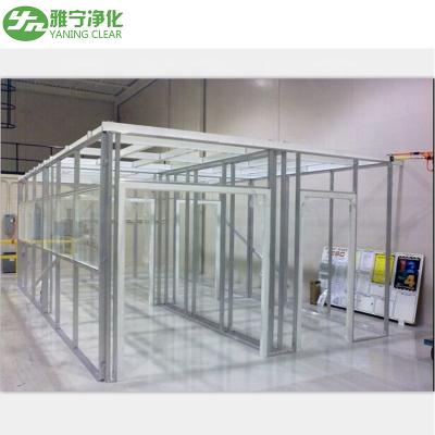 China YANING ISO Class 8 Modular Clean Room Stainless Steel Prefab Clean Room 2800mm Height LED Lighting for sale