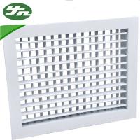 China 1.0mm Aluminum Double Deflection Return Air Grille 100x100mm to 100x250mm for HVAC Ventilation Systems for sale