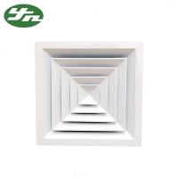China Aluminum Alloy Air Diffuser 150x150mm to 450x450mm with 38.4° Core for HVAC Clean Room Ventilation for sale