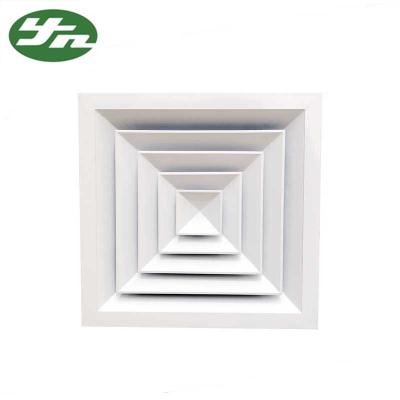 China Aluminum Alloy Air Diffuser 150x150mm to 450x450mm with 38.4° Core for HVAC Clean Room Ventilation for sale