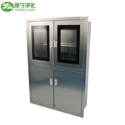 China Operating Theater Stainless Steel Medical Cabinet 1850x900x400mm with Glass Door and Working Table for sale