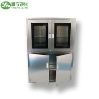 China Operating Theater Stainless Steel Medical Cabinet 1850x900x400mm with Glass Door and Working Table for sale