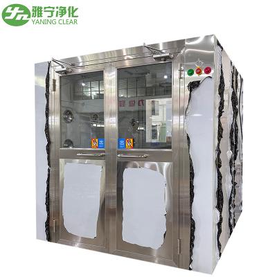 China Stainless Steel Clean Room Air Shower Box 2.2KW 24 Nozzles Interlocked System for ISO 8 for sale