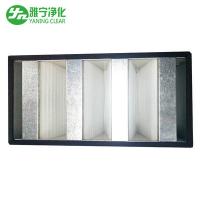 China Galvanized Frame Mini Pleat HEPA Filter / V Bank HEPA Filter For Clean Room for sale