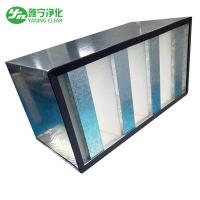 China Galvanized Frame Mini Pleat HEPA Filter / V Bank HEPA Filter For Clean Room for sale