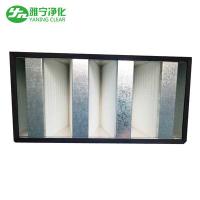 China Galvanized Frame Mini Pleat HEPA Filter / V Bank HEPA Filter For Clean Room for sale