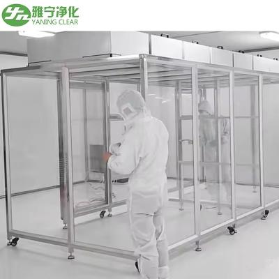 China Modular Cleanroom Booth Stainless Steel Frame Acrylic Panels ISO Class 5-8 1500x2000mm for sale