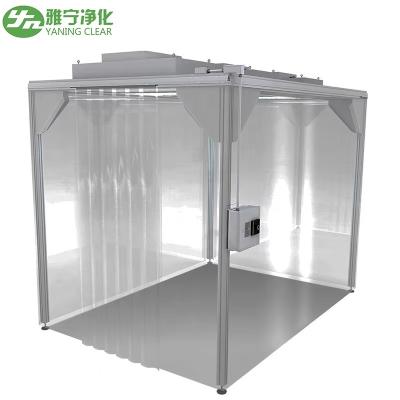 China YANING GMP Modular Soft Wall Clean Booth Portable Laminar Air Flow Clean Room 1500mm for sale