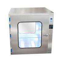 China 304 Stainless Steel Static Pass Box with Fingerprint Unlock 600x600x600mm Clean Room Transfer for sale