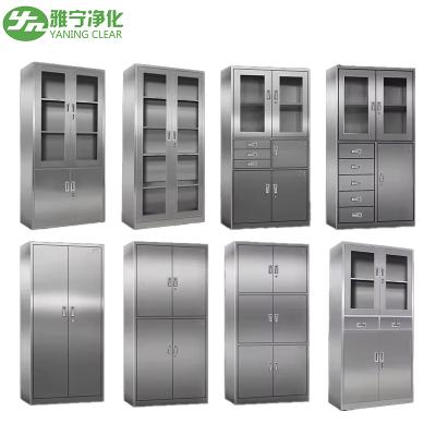 China SUS304 Stainless Steel Medical Cabinet 1300x900x350mm with Embedded Toughened Glass Window for sale