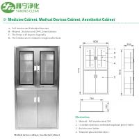 China SUS304 Stainless Steel Medical Cabinet 1300x900x350mm with Embedded Toughened Glass Window for sale