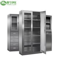 China SUS304 Stainless Steel Medical Cabinet 1300x900x350mm with Embedded Toughened Glass Window for sale