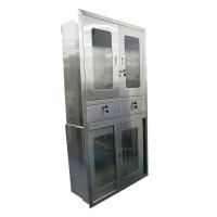 China Stainless Steel Medical Cabinet 1.0mm Thick Hospital Instrument Cabinet HB-I-II-III for sale