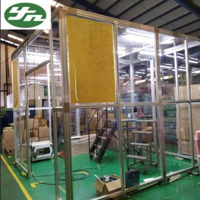 China ISO 7 Portable Clean Booth Room 4000x3800x3450mm Aluminum Frame Acrylic Wall for Indonesia Package Industry for sale