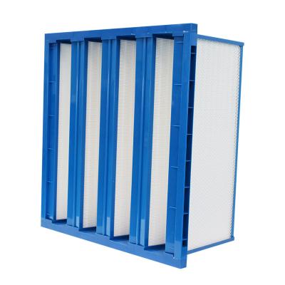 China YANING V-Bank HEPA Filter 610x610x295mm 3200m3/h High Air Flow W-Type for Industrial HVAC for sale
