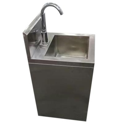 China Single Seat Hospital Stainless Steel Hand Wash Sink 800mm Width 220V AC Sensor Tap for sale