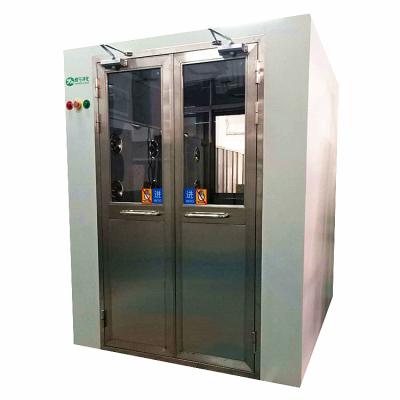 China YANING Powder Coated Steel Air Shower Room 1500W HEPA Filter Interlock Airtight Double Door for sale