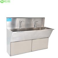 China YANING 304 Stainless Steel Infrared Sensor Scrub Sink 800mm Single Faucet Hand Washing Station for sale