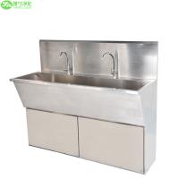 China YANING 304 Stainless Steel Infrared Sensor Scrub Sink 800mm Single Faucet Hand Washing Station for sale