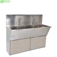 China YANING 304 Stainless Steel Infrared Sensor Scrub Sink 800mm Single Faucet Hand Washing Station for sale