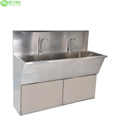China YANING 304 Stainless Steel Infrared Sensor Scrub Sink 800mm Single Faucet Hand Washing Station for sale