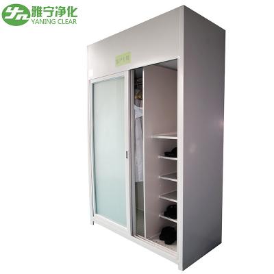 China Powder Coating Steel Laminar Air Flow Cleanroom Wardrobe Cabinet - Class 100, 0.45m/s Air Velocity, 220V/50Hz for sale
