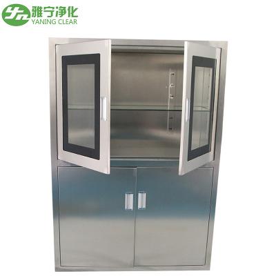 China Customized SUS304 Stainless Steel Hospital Cabinet with Glass Window for Operating Theater 1800x400x1800mm for sale