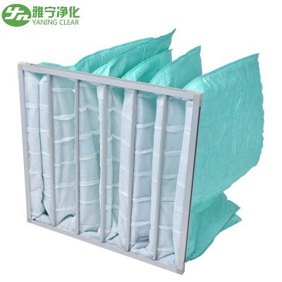 China YANING F5-F9 Medium Efficiency Pocket Bag Filter 595x595x600mm for HVAC Cleanroom Systems for sale
