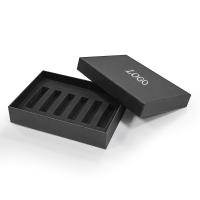 China Custom Matt Black Paper Gift Box With Foam Insert For Perfume Packages for sale