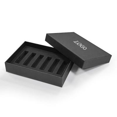 China Custom Matt Black Paper Gift Box With Foam Insert For Perfume Packages for sale