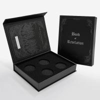 China Magnetic Closure Cardboard Display Box Coin Packaging Hollow Faux Book Style Box for sale