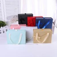 China ODM OEM Acceptable. Free Sample Portable Empty Slide Out Packing Rigid Drawer Type Gift Box Bag with Ribbon for sale