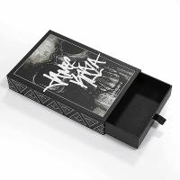 China Custom Logo Printing Accepted Black Matte Sliding Gift Drawer Box with Custom Order for sale