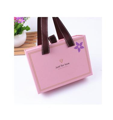 China Customized Size Small Drawer Packaging Box Paper Gift Bags With Ribbon Handles for sale