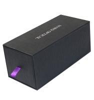 China Recyclable Black Drawer Packaging Box Black Kraft Paper Gift Boxes Customized for sale