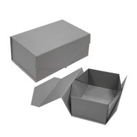 China Custom Order Custom Color Size Grey Folding Cardboard Paper Box with Magnetic Lid for sale