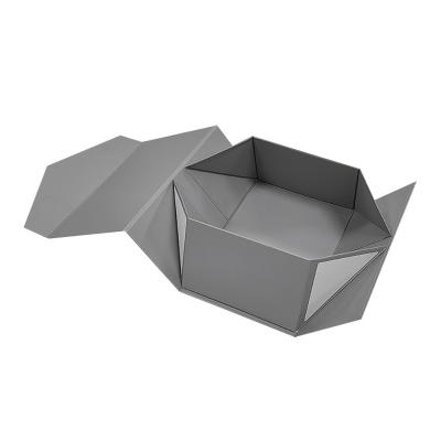 China Large Gray Wig Packaging Boxes Paper A5 Foldable Magnetic Gift Box for sale