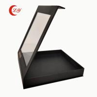 China Supermarket Matt Black Magnetic Packaging Box Cardboard Gift Boxes With Clear Window for sale