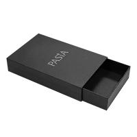 China Tableware High End Black Texture Luxury Box with Custom Logo and Silver Foil Stamping for sale