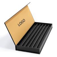 China Black Custom Logo Luxury Gift Packaging Magnetic Box with Paperboard Liner for sale