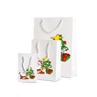 China White Eco Friendly Reusable Shopping Bags Custom Kraft Paper Packaging Bags for sale