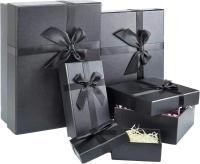 China Custom UV Logo Recyclable 2pcs Cardboard Packaging Lid And Base Gift Box With Bow For Clothes Shoes Cosmetics for sale