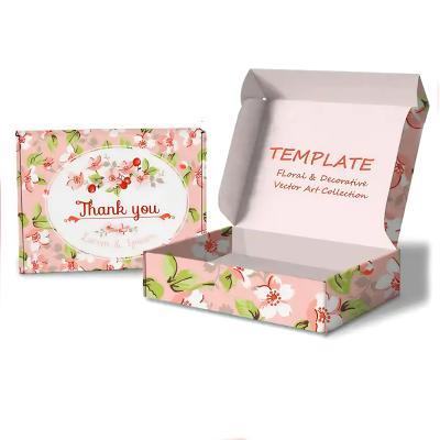 China Custom Printed Mailer Box Pink Personalized Cosmetics Mailing Packaging Boxes Thank You Gift Wrap Cardboard for sale