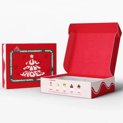 China Custom logo Folding Cardboard Corrugated Mailing Box Holiday Gift Cosmetic Packaging Shipping Box Colorful Decoration Embossed for sale