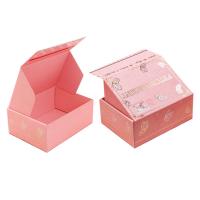 China Custom Logo Jewelry Box Pink Cosmetic Paper Gift Corrugated Box Packaging Box for sale