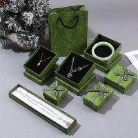 China Custom Dark Green Cardboard Paperboard Packaging Box For Jewelry Necklace Bracelet Rings Drawer Gift With Printed Logo for sale