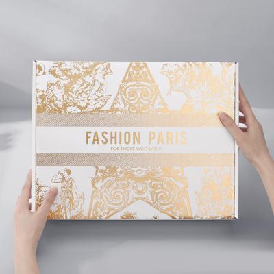 China Custom Eco Friendly Biodegradable Rigid Cardboard Corrugated Shipping Box Perfume Recycled Material Hot Stamping Gift Box for sale