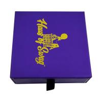 China Custom Shape 8x8 Small Slide Drawer Gift Box Art Paper Jewelry Sliding Box With Handle 2mm Thickness for sale